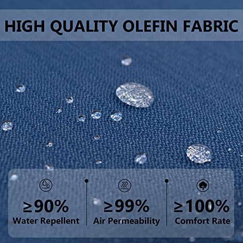 Sundale Outdoor Waterproof Olefin Bench Cushion, Outdoor/Indoor Durable Thicken Pad with Adjustable Straps, Patio Garden Sofa Settee Couch Loveseat Cushion (Dark Blue, 42" W x 18" D x 4" T)