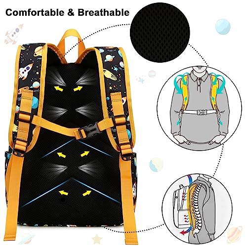 CAMTOP Kids Backpack Preschool Kindergarten Bookbag Toddler School Bag for Age 3-8 Boys and Girls(Rocket Planet)