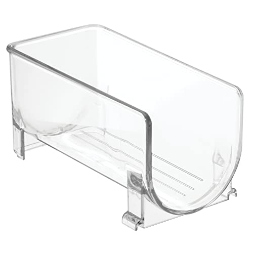 mDesign Plastic Free-Standing Water Bottle Holder Storage Organizer, Wine Rack for Kitchen Countertops, Table Top, Pantry, Fridge - Stackable, Each Rack Holds 1 Bottle, 4 Pack - Clear