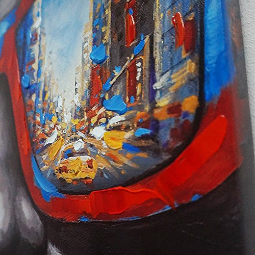 Modern Black Art African American Canvas Wall Art Pop Star Canvas Painting (24 x 24 inch, A Framed)