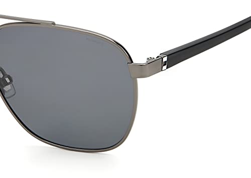 Fossil Men's Male Sunglasses Style FOS 3111/G/S Pilot, Dark Ruthenium/Polarized Gray, 57mm, 18mm