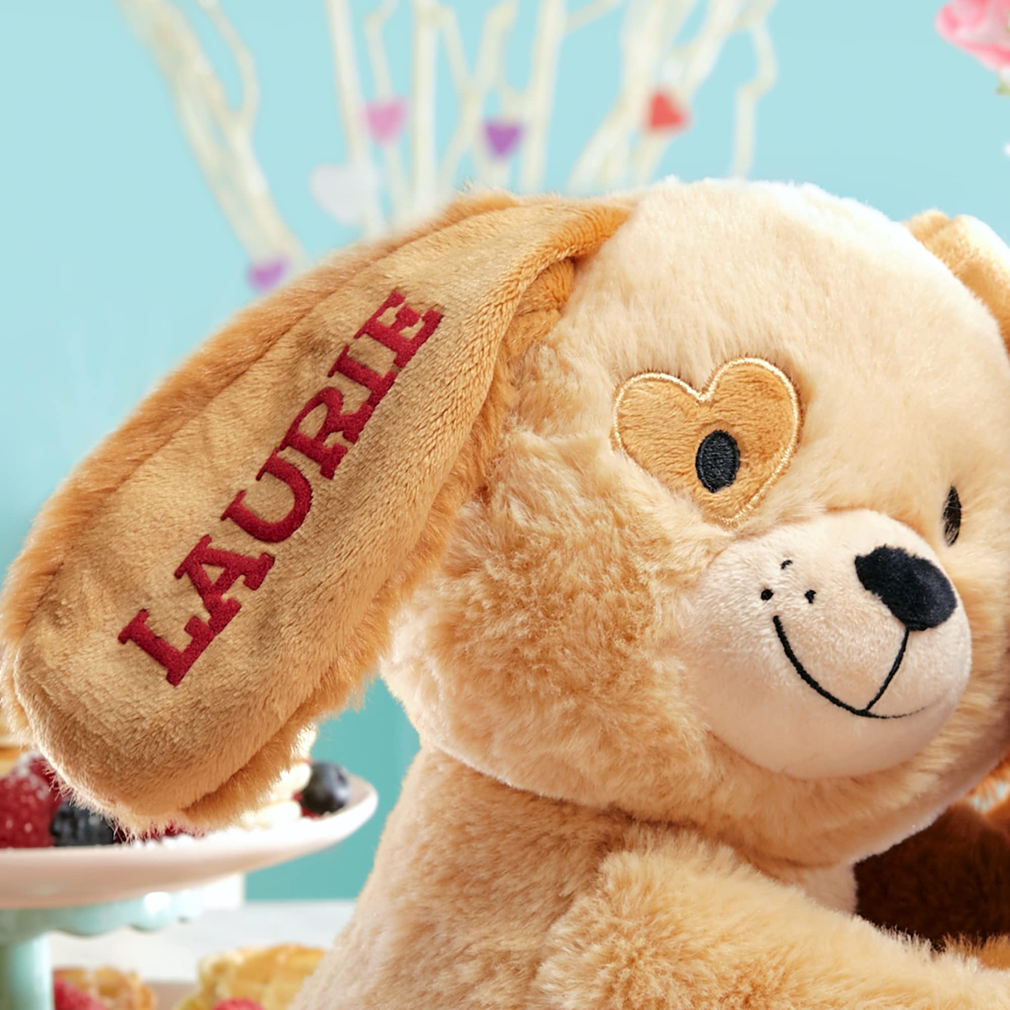 Let's Make Memories Personalized Hugging Plush Puppies - Valentines Day - for Couples - for Him - for Her - Amor - Te Amo - Puppy Love - Dog Stuffed Animal