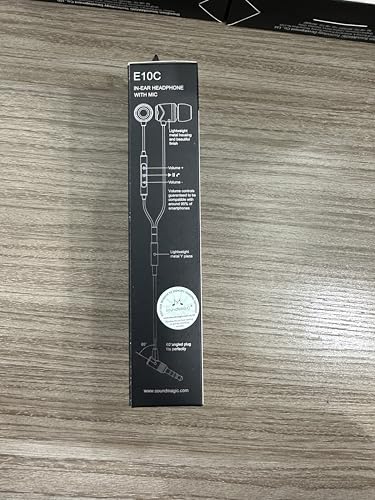 SoundMAGIC E10C Wired Earbuds with Microphone HiFi Stereo Earphones Noise Isolating in Ear Headphones Powerful Bass Tangle Free Cord Gunmetal