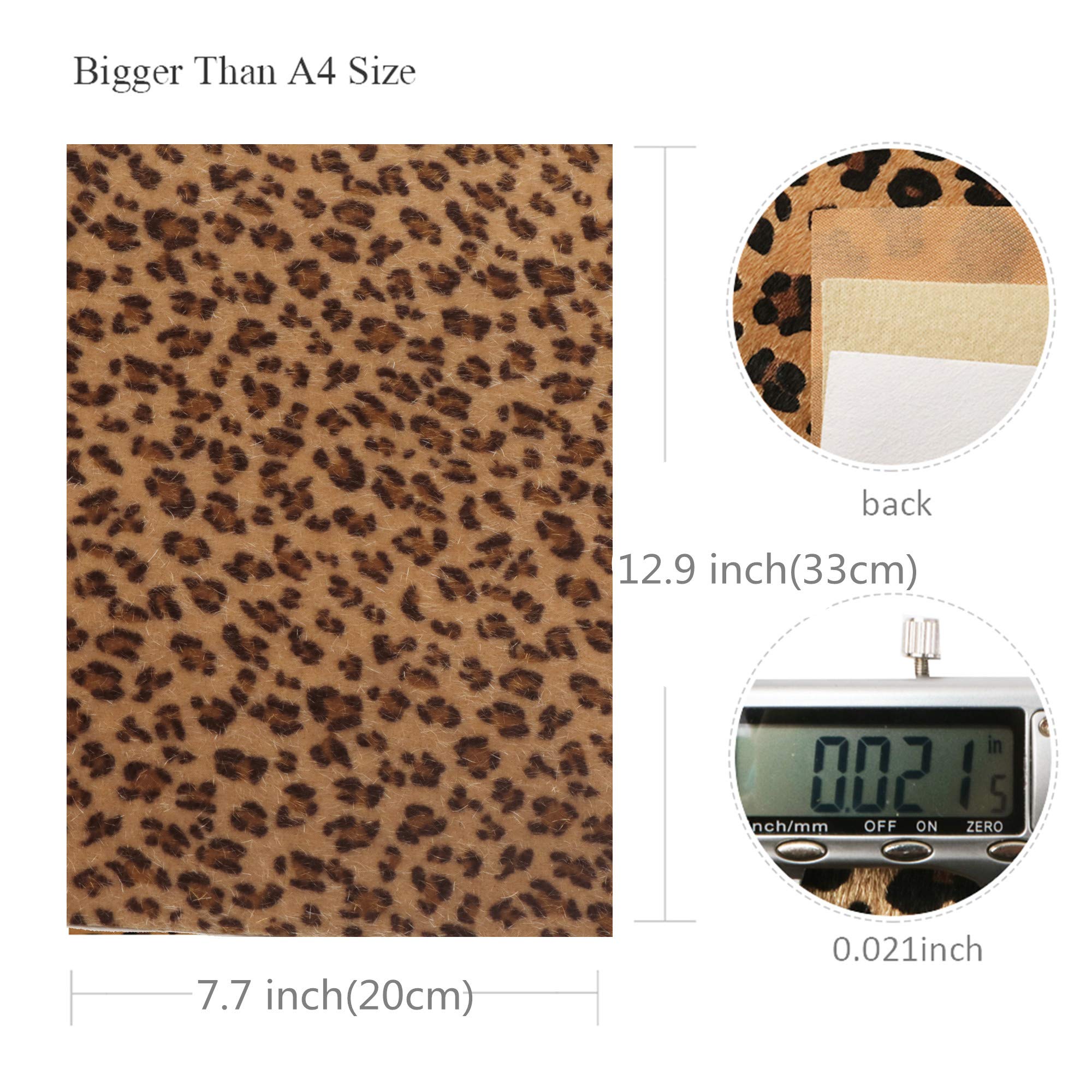 David angie Leopard Sunflower Printed Faux Leather Sheet Mixed Synthetic Leather Sheets Assorted 6pcs 7.7" x 12.9" (20 cm x 33 cm) for Earrings Hair Bows Making (Assorted)