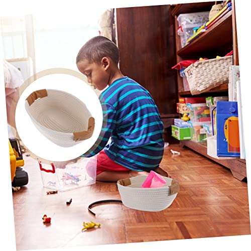 LIGHTAOTAO Cotton Rope Storage Basket White Hamper Baby Decor White Decor Cotton Rope Basket Jute Rope Basket Decorative Woven Basket Bathroom Organizing Baskets Cotton Basket Blanket