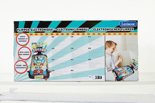 Lexibook Table Electronic Pinball, Action and Reflex Game for Children and Family, LCD Screen, Light and Sound Effects, JG610