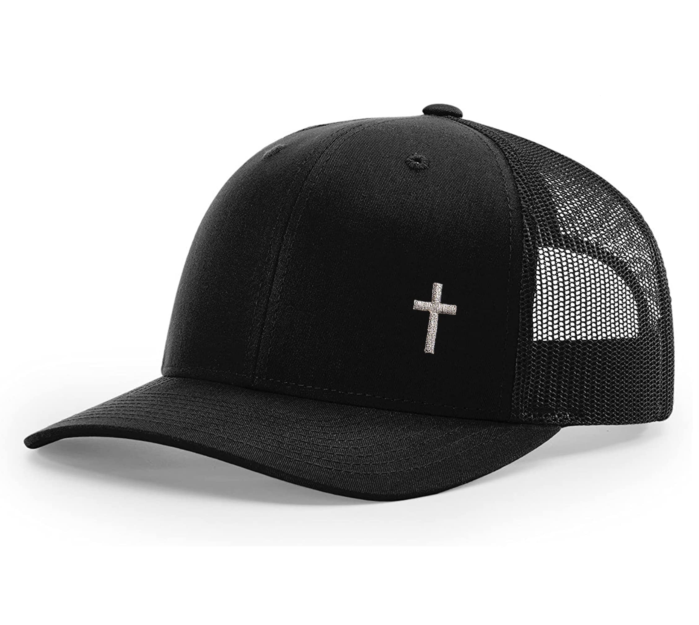 Brilliant Clothing Cross Hat Trucker Mesh Comfort Fit Snapback Closure Baseball Cap Black