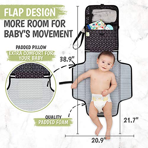 KeaBabies Baby Diaper Caddy Organizer and Portable Diaper Changing Pad - Large Baby Organizer - Waterproof Foldable Baby Changing Mat - Diaper Organizer For Changing Table - Diaper Changing Station