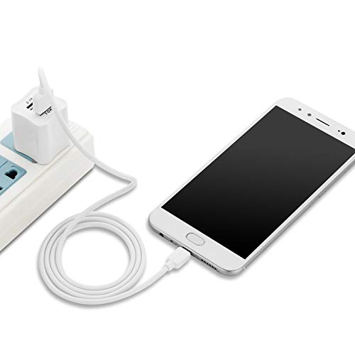 SMALLElectric Micro USB Cable (5-Pack, 6FT) Android Charger, Micro USB Charger Cable Long Android Phone Charger Cord for Samsung Galaxy S7 S6 Edge J7 S5,Note 5 4,LG 4 K40 K20,MP3,Kindle,Tablet,White