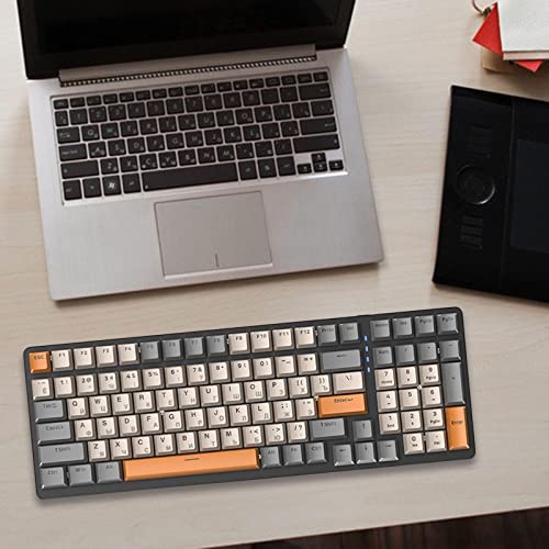 balikha Russian Mechanical Gaming Keyboard Backlight Mode USB Wired 100 Keys Portable for Laptop, Style B