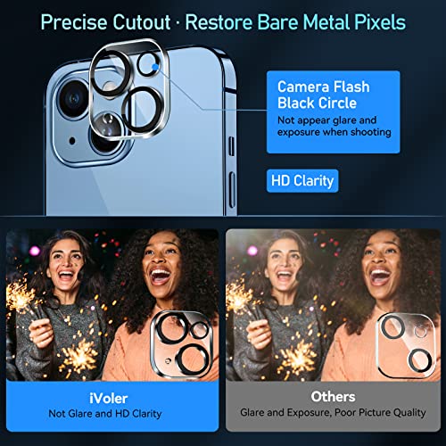 ivoler [3+3 Pack] Tempered Glass for iPhone 14 6.1 inch 2022 [3 Pack] with [3 Pack] Camera Lens Screen Protector with [Alignment Frame], Anti-Scratch Case Friendly Transparent HD Clear Film