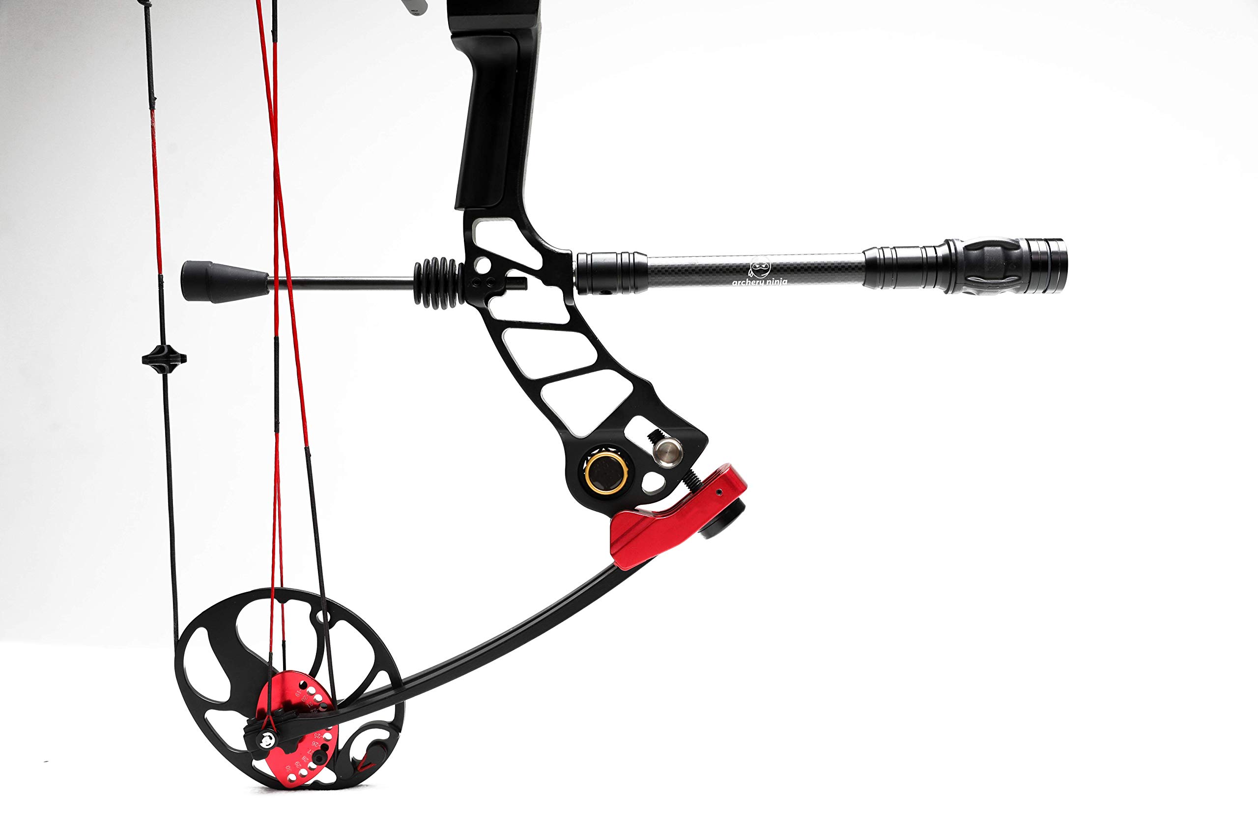 Archery Ninja 10" Inch Carbon Fiber Bow Stabilizer with Weights and Dampening System to Reduce Vibrations for Range Training, Hunting and Shooting