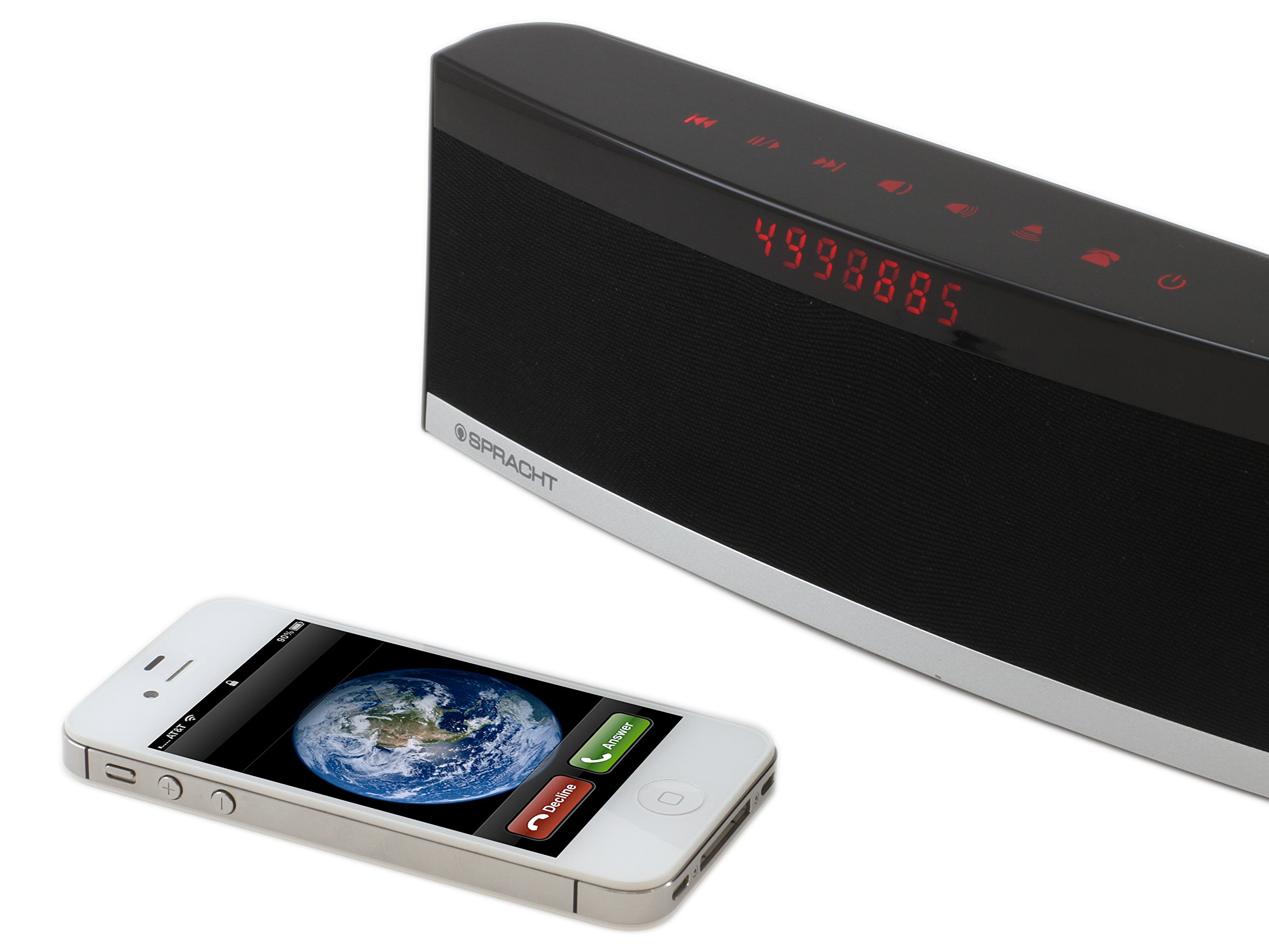 Spracht BluNote Pro Blutooth Speaker - Portable Conferencing and Wireless Speaker, Visual Scrolling Caller ID and Dual MEMs Mics