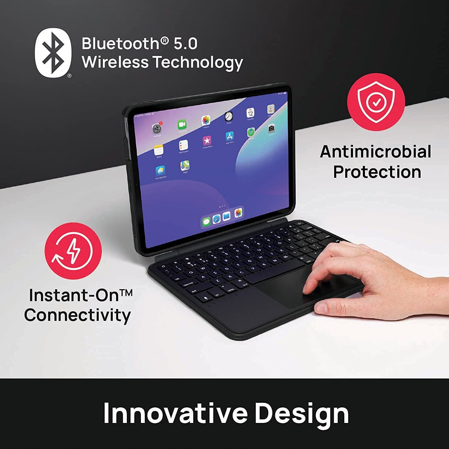 Brydge Air MAX+ Wireless Keyboard Case with Multi-Touch Trackpad for iPad Air 5th (M1) and 4th Generation and iPad Pro 11-inch, Detachable Magnetic SnapFit Case (Refurbished)