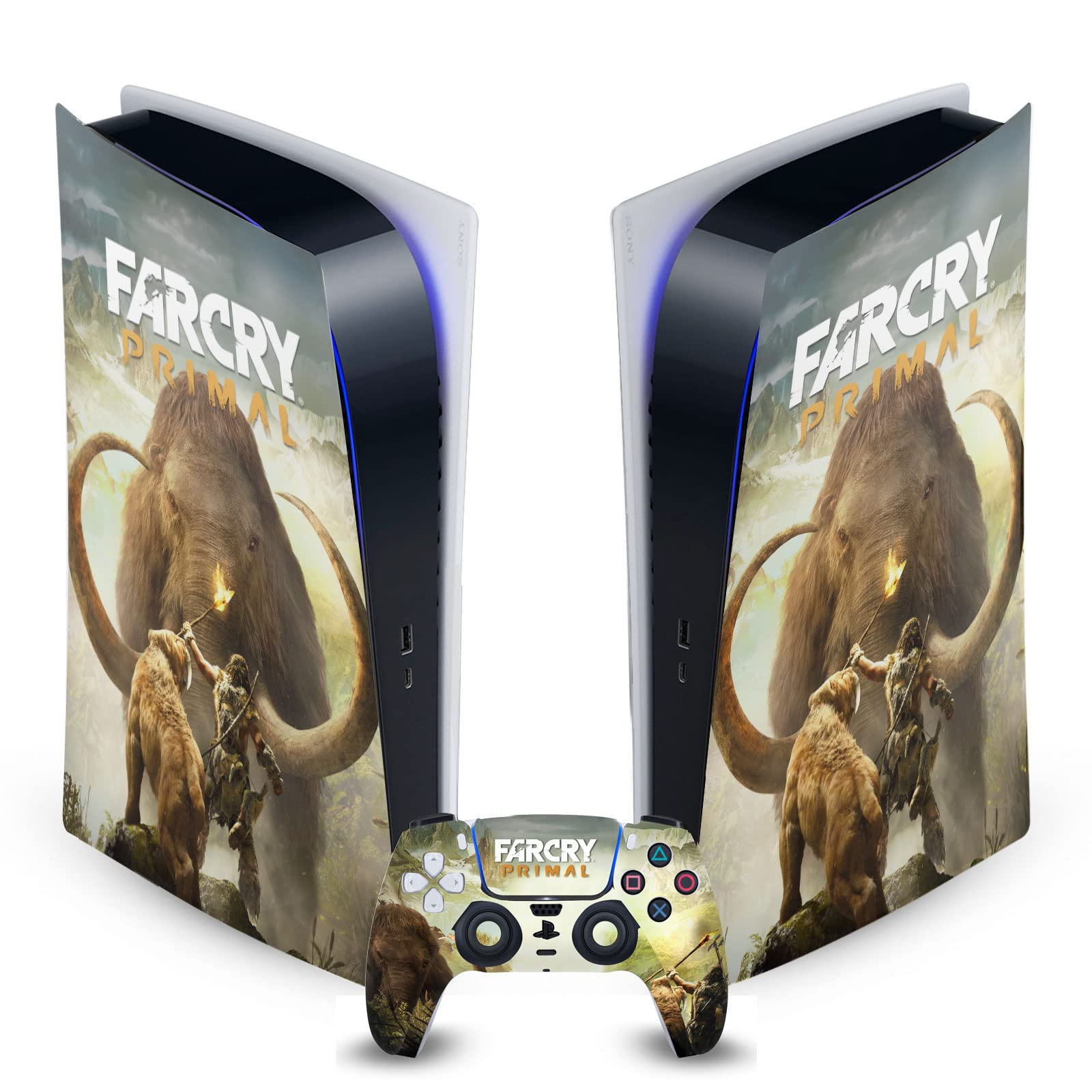 Head Case Designs Officially Licensed Far Cry Pack Shot Primal Key Art Vinyl Faceplate Sticker Gaming Skin Decal Compatible With Sony PlayStation 5 PS5 Digital Edition Console and DualSense Controller