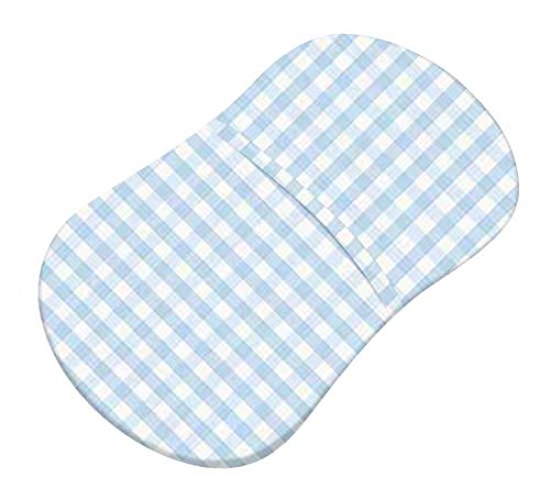 SheetWorld Fitted 100% Cotton Jersey Bassinet Sheet Fits Halo Bassinet Swivel Sleeper 17 x 30, Blue Gingham, Made in USA
