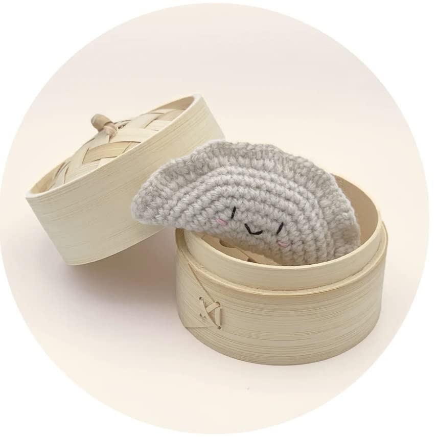Avery & Me Dim Sum Baby Crochet Rattle - Dumpling Rattle with Steamer