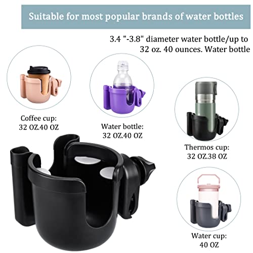 Suranew Wheelchair Cup Holder - Portable Mobility Drink Holder - Compatible with Walker, Rollator, Transport Chair ,Scooter or Stroller - Easy to Install, Removable