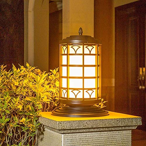 LZQDM Led Outdoor Waterproof Courtyard Lamp Home Wall Lamp Post Head Lamp European Style Courtyard Garden Villa Gate Post Lamp