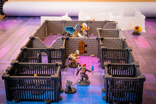 Jail Cells Kit - Mini Dungeon Castle Cavern Terrain for RPGs, Dungeons & Dragons (DND), Pathfinder, War Gaming, and More! by DCD (24+pcs, 0.6sqft, 4rooms)