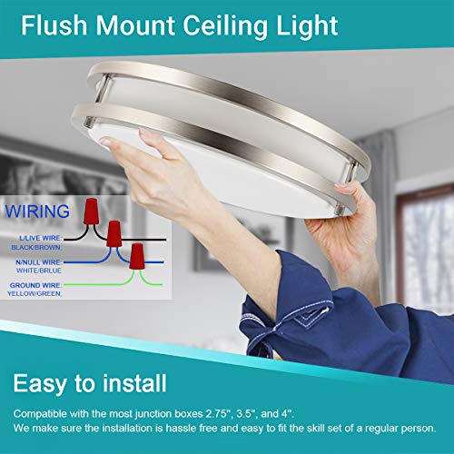 Drosbey 65W LED Flush Mount Ceiling Light Fixture, 16 inch Light Fixtures Ceiling for Bedroom, Kitchen, Bathroom, Office, Garage, Super Bright 6500 Lumens, Daylight White 5000K