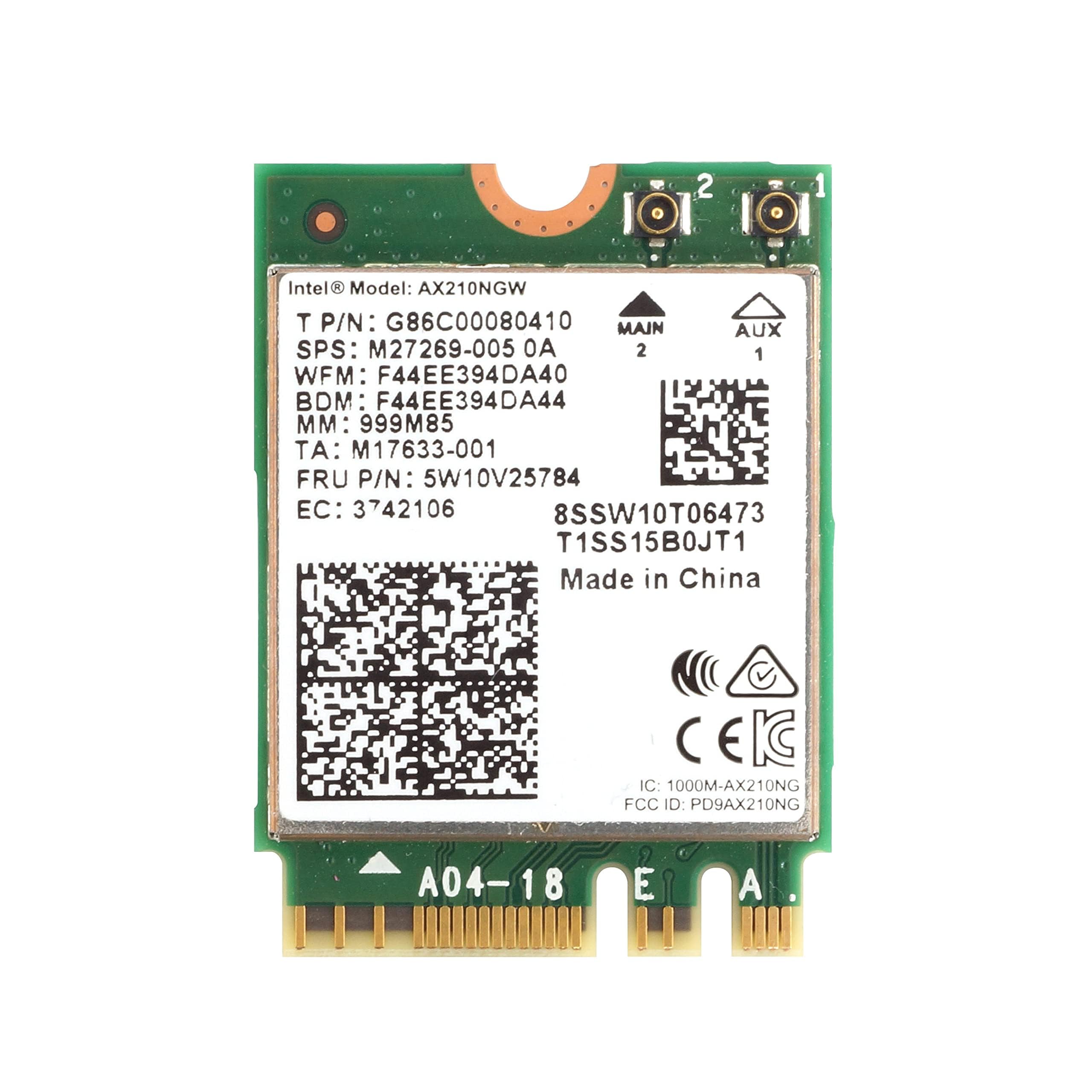 Y5 AX210NGW AX210 WiFi 6E Gig+ M.2 2230 A/E Key Module, MU-MIMO Tri-Band Wi-Fi Card with Bluetooth 5.2. Support Windows 10/11 64bit.