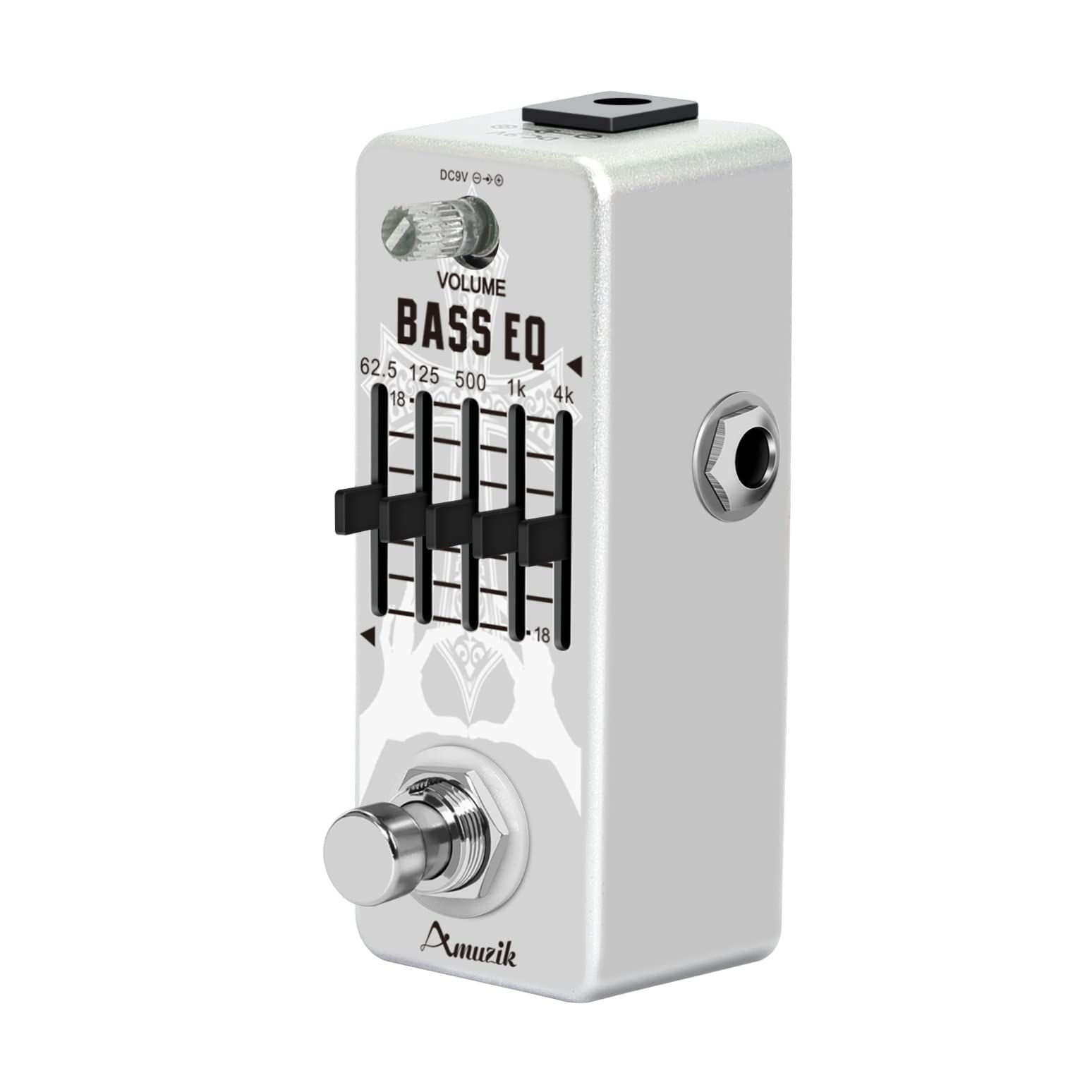 Amuzik Bass EQ Pedal 5 Band Equalizer Pedals For Bass Guitar With 5 Band Graphic Mini Size Full Metal Shell True Bypass, LEF-317B