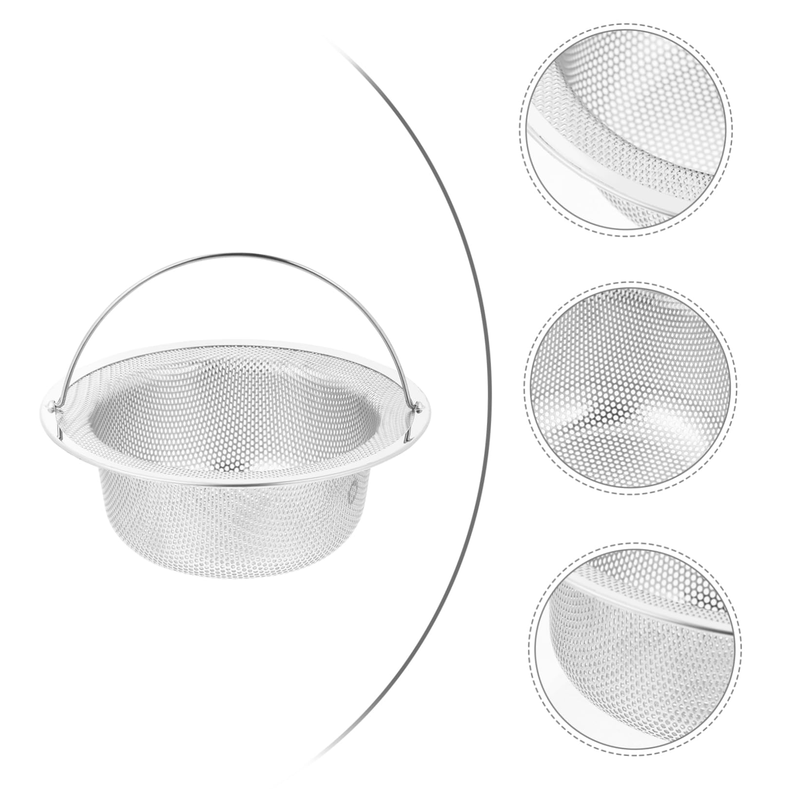 Uonlytech Filter Sink Catcher Drain Kitchen Sink Strainer with Handle Kitchen Hair Kitchen Sink Strainer Stopper Sink Food Catcher Bath Sink Kitchen Accessories Tub Protector Stainless Steel