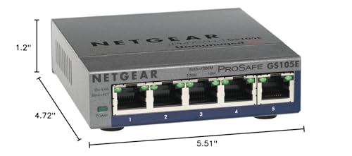 NETGEAR ProSafe 5-Port Gigabit Unmanaged Plus Switch GS105E