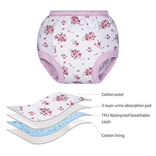 BIG ELEPHANT Baby Potty Training Pants, Soft Absorbent Toddler Potty Training Underwear 100% Cotton, 3T