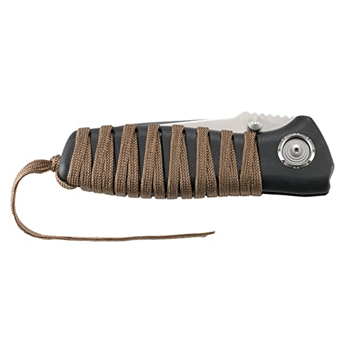 Columbia River Knife & Tool Parascale EDC Folding Pocket Knife with Deadbolt Lock, Heavy Duty Everyday Carry, Drop Point Satin Blade, Cord-Wrapped Handle, Thumbstud 6235