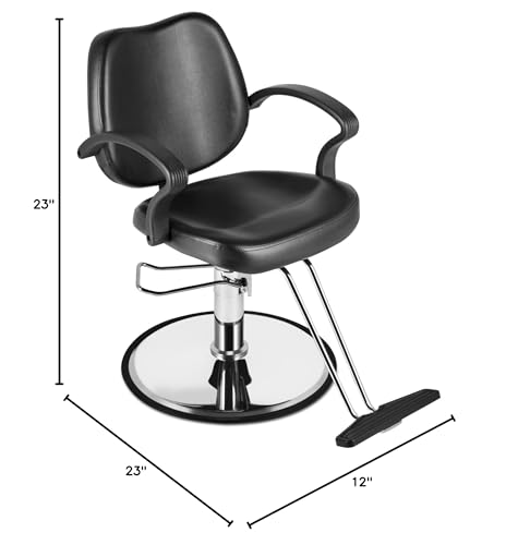Beautymega Black Round Base Styling Salon Chair Hydraulic Pump Barber Chair All Purpose Beauty Salon Equipment