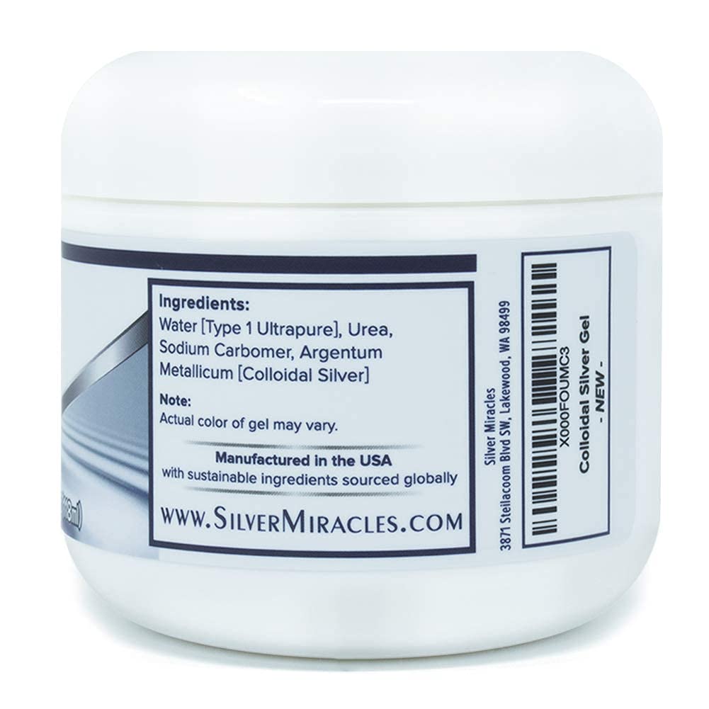 Silver Miracles - Colloidal Silver Gel - Nano Silver Gel Wound Care - Healing Ointment for Burns & Irritated Skin - for All Skin Types - 4 Oz Unscented