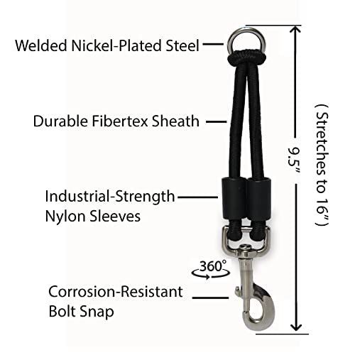 JERK-EASE BUNGEE DOG LEASH EXTENSION β Patented Shock Absorber Attachment Protects You and Your Dogs β Works with ANY Leash & Collar or Harness β a MUST for Retractable Leashes β PICK SIZE/COLOR BELOW