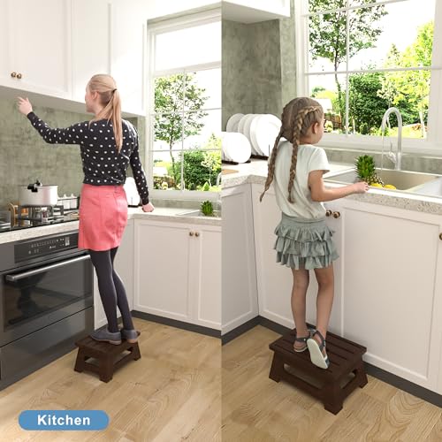 Wood Foot Stool, Child Step Stool for Adults and Kids Max Load 330 Pounds by S SEEKINGTAG - No Assembly Required