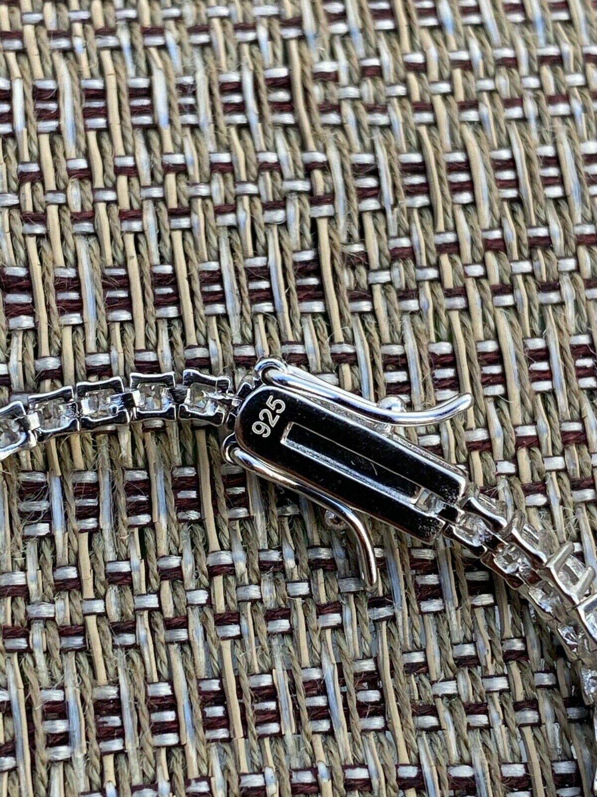 HarlemBling Real Solid 925 Sterling Silver 2mm CZ Tennis Bracelet - 6-8.5" Iced Diamond One Row Bracelet - Thin & Great For Classy Everyday Look (7)