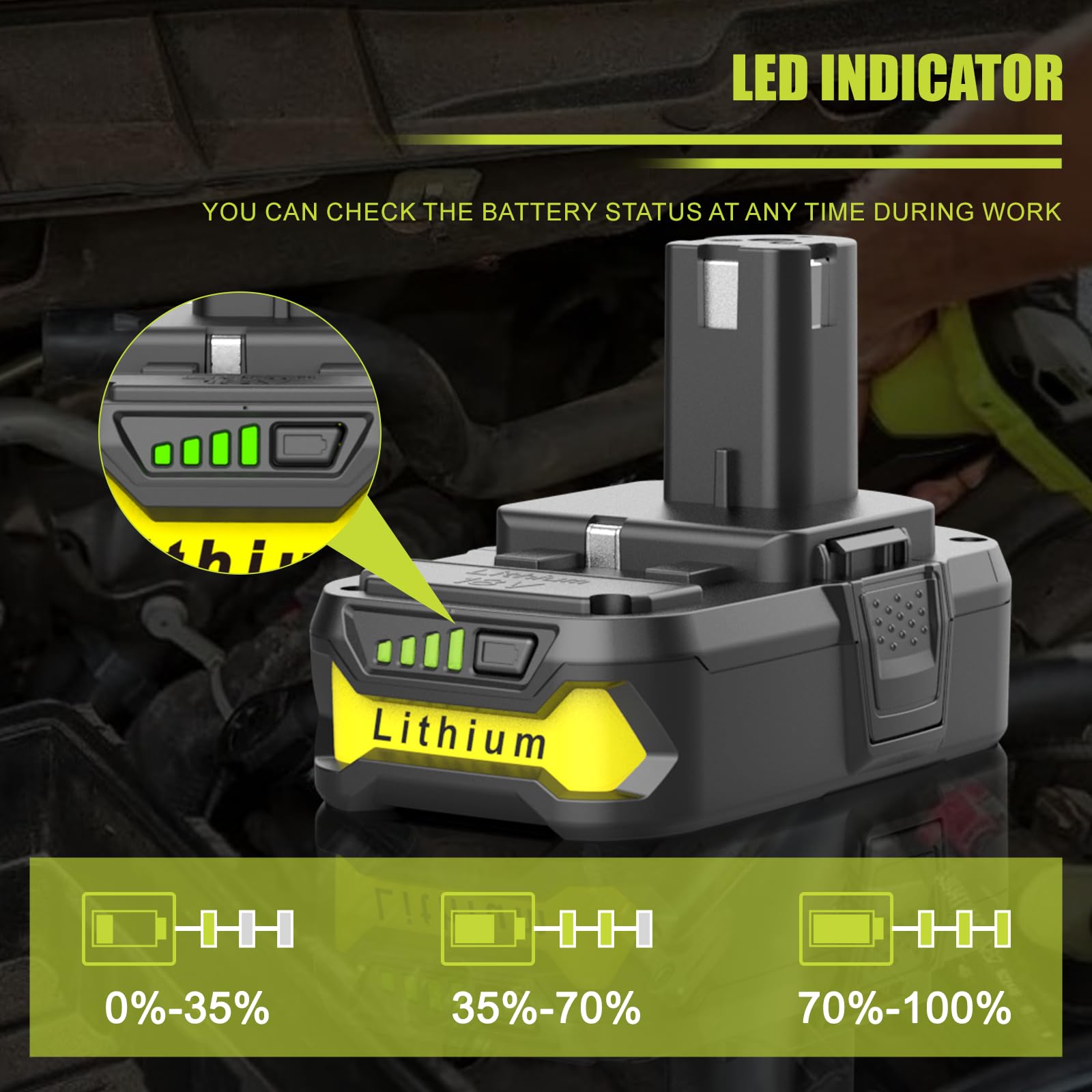 BECDXPal 2 Pack 4.0Ah Replacement for Ryobi 18V Battery P108 Li-ion Replacement for Ryobi 18V ONE+ Battery Compatible with Ryobi P102 P108 P103 P105 P107 P109 P104 18Volt Power Cordless Tools