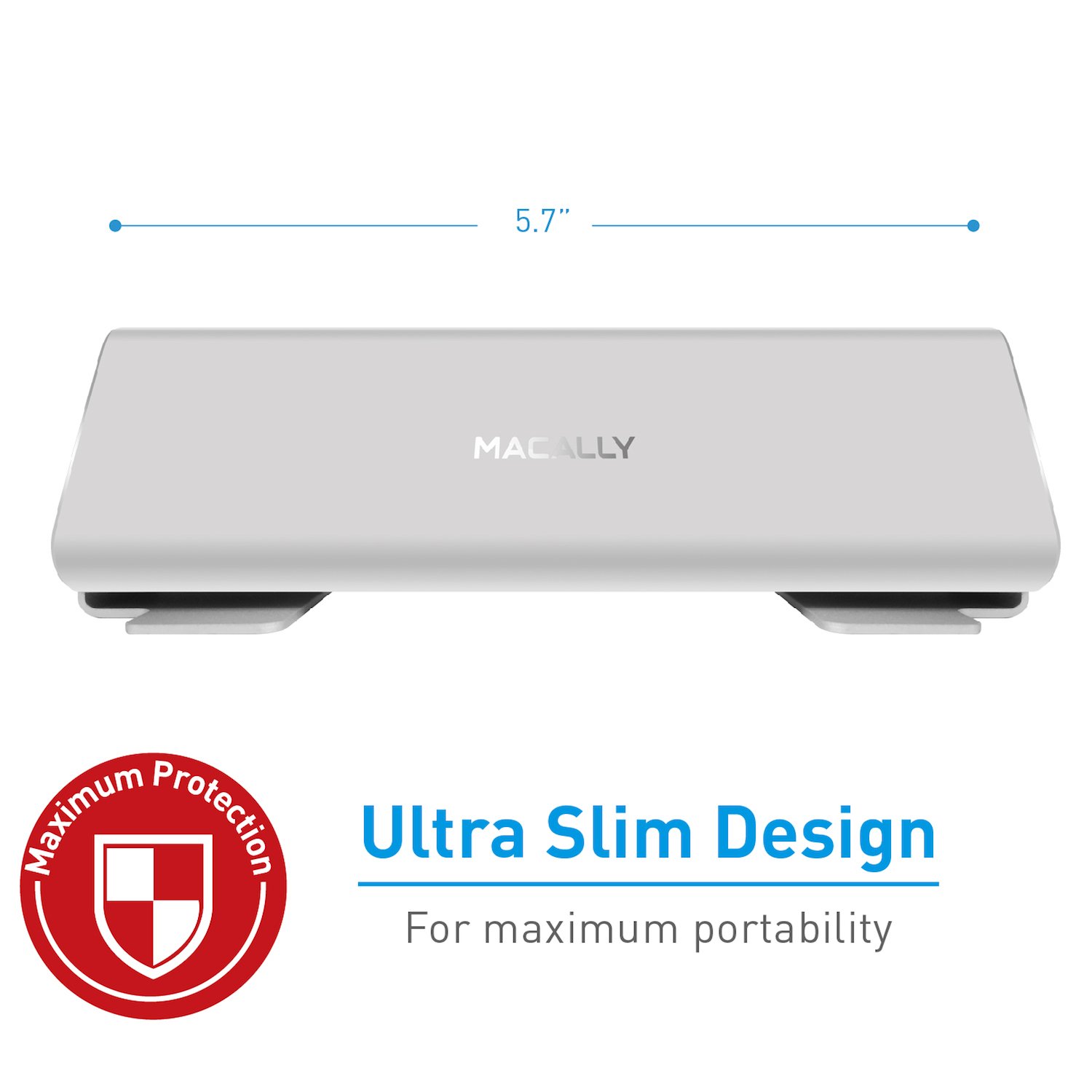 Macally Aluminum 4-Port USB 3.0 Hub with SuperSpeed USB 3.0 Ports and Backwards Compatible with USB 2.0 for Apple Macbook Pro / Air, Mac OS X, Microsoft Surface, ChromeBook, Mac OS X & Windows PC (U3HUBA)