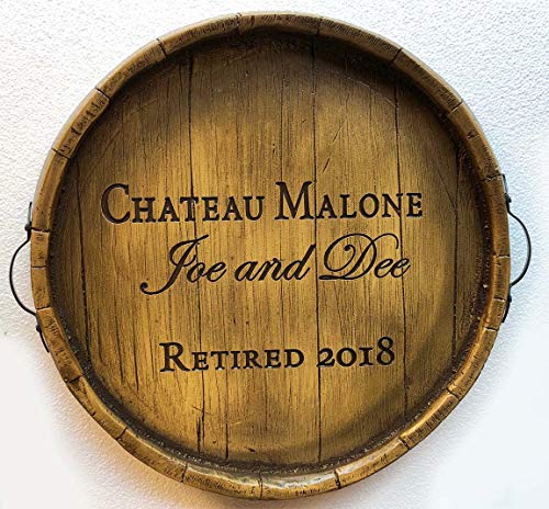 Wine Barrel Serving Tray Personalized