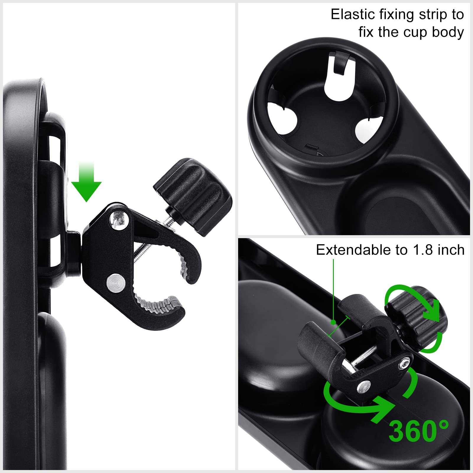 BOWINR Universal Stroller Snack Tray with Cup Holder, Stroller Cup/Snacks Holder, Stroller Attachment Fits Most of Strollers with Round Armrests, Good Helper for Baby Travel