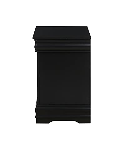 Knocbel Traditional Nightstand End Tables Side Table with 2 Drawers and Metal Handles for Bedroom Living Room Entryway, Fully Assembled, 21" W x 15" D x 24" H,Black Nightstand
