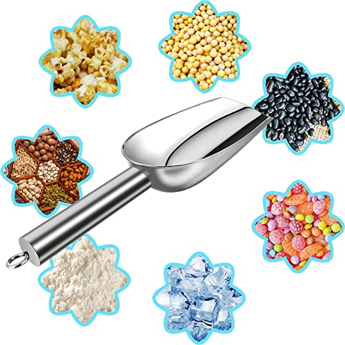 Metal Ice Scoop 5 Oz,Small Stainless Steel Ice scooper for Ice Maker Ice Bucket Kitchen Freezer Bar Party Wedding Pet Dog Food, Small ice scoop For Multi Purpose Use Dishwasher Safe