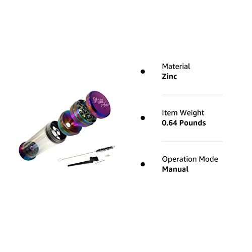 Right vibes 4 pieces grinder 2.2 cone with accessories to adjust it , Zinc alloy 3 in 1 multicolor