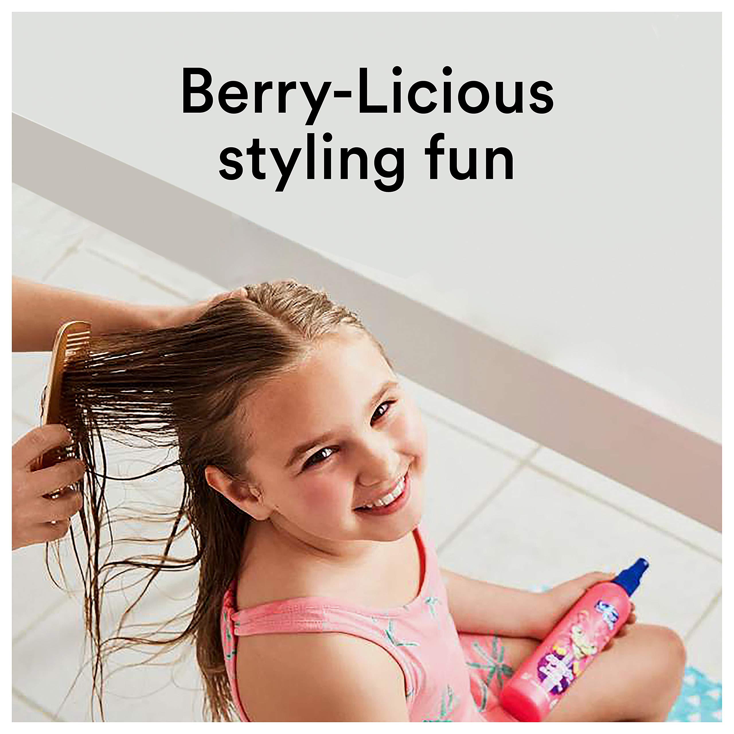 Suave Kids Detangler Spray For Tear-Free Styling, Berry Awesome Dermatologist-Tested Hair Detangler Formula 10 oz, Pack of 6