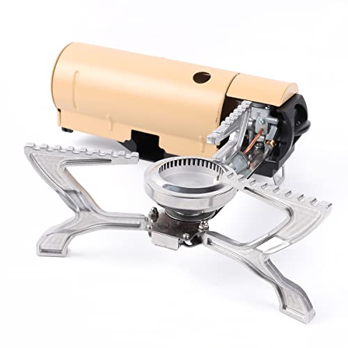 BRS Portable Butane Stove Foldable Camping Home Gas Burner with Carrying Bag (BRS-99) (Khaki)