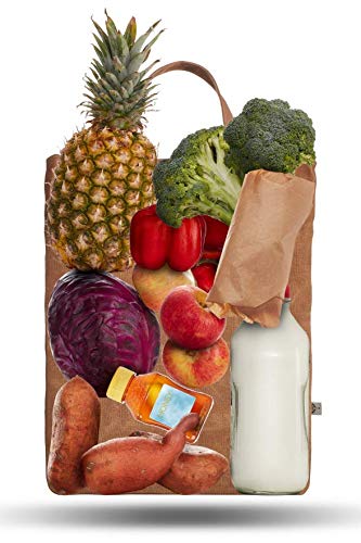 World's Strongest Grocery Bag, Handmade with Certified Organic Cotton and Hand Waxed with Beeswax, Foldable, Stiff Waxed Canvas Stands Up for Easy Filling, Plastic-Free, Reusable, GOTS, Large, Brown