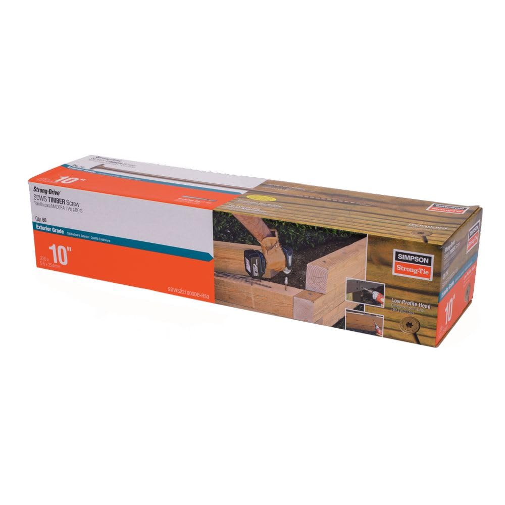 Simpson Strong-Tie SDWS221000DB-R50 Strong-Drive SDWS Timber Screw (Exterior Grade) β 0.220 in. x 10 in. T40, Tan (50-Qty)
