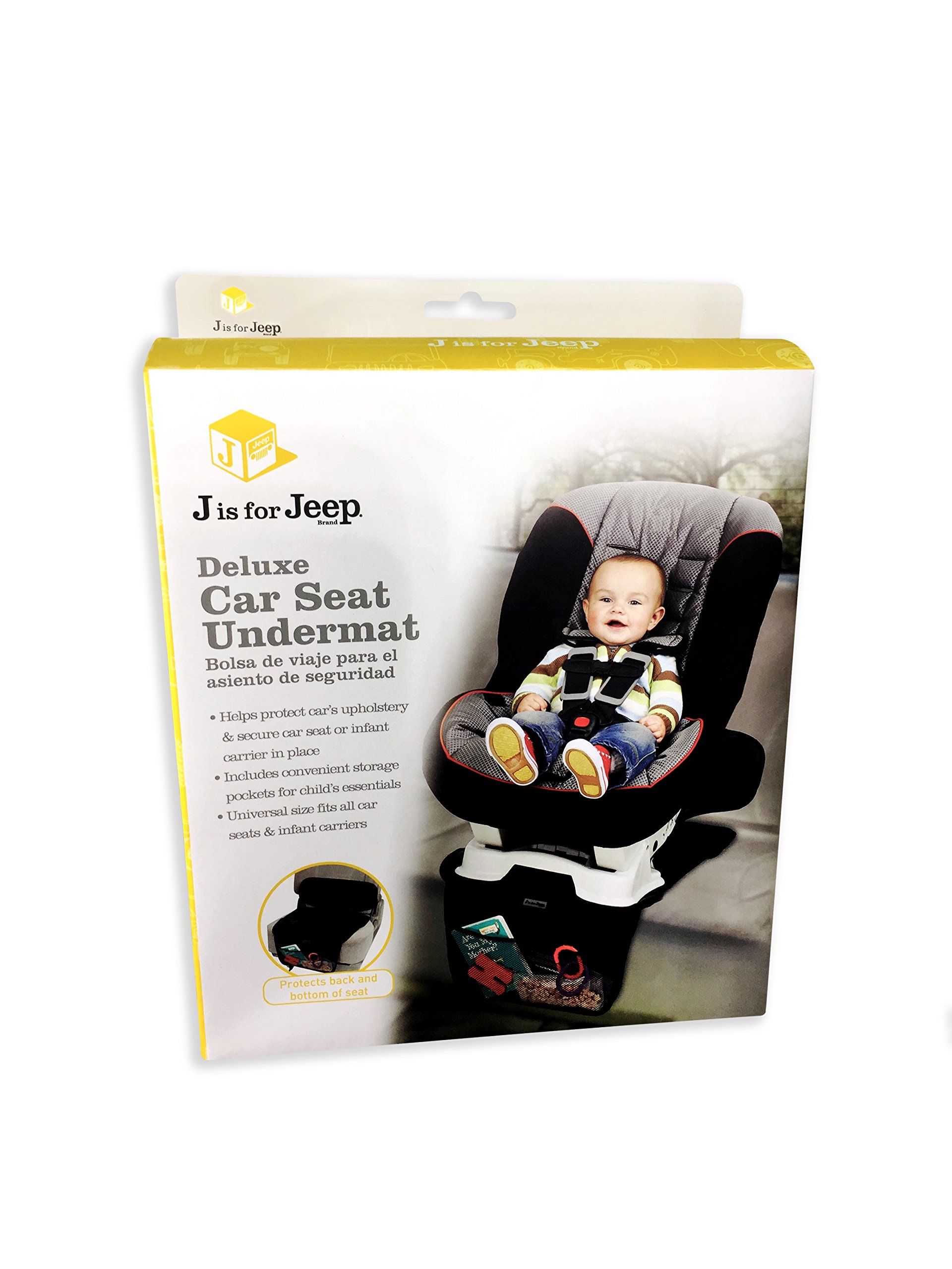 Jeep Car Seat Protector, Anti Slip Car Seat Mat, Seat Protector for Car Seat and Pets, Water Resistant seat Back Protector, Easy Clean Car Seat Protector, Fits Most Vehicles, Safe for Babies, Black
