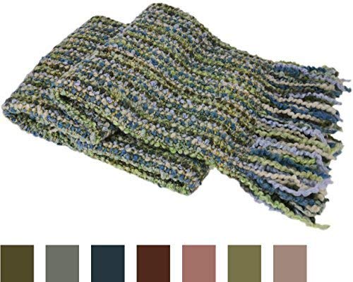 Kennebunk Home Stria Multi-Color Luxurious Woven Throw, 3'4" x 5'10", Seaglass