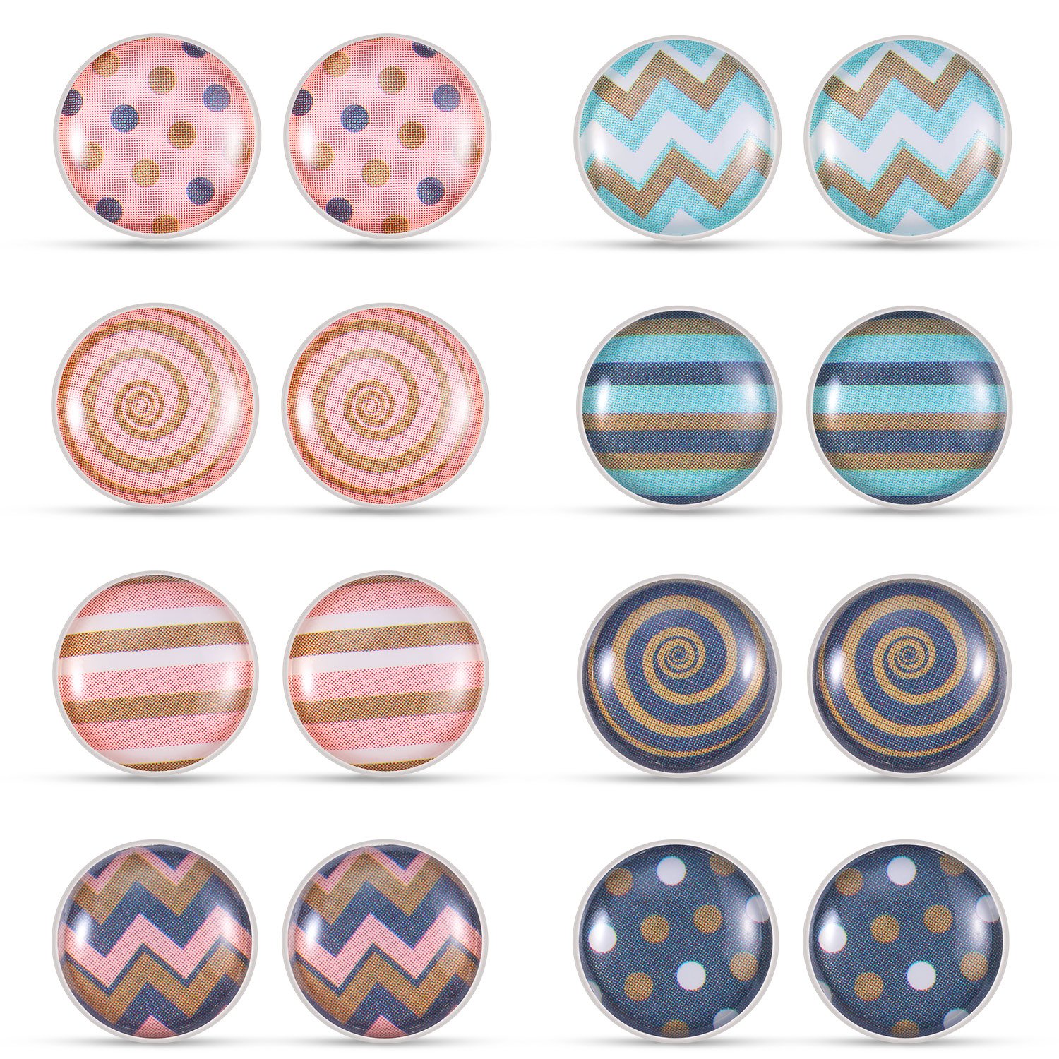 TecUnite 80 Pcs Creative Fashion Push Pins Decorative Thumbtacks for Wall Maps, Photos, Bulletin Board or Cork Boards, 8 Different Patterns(Pink)